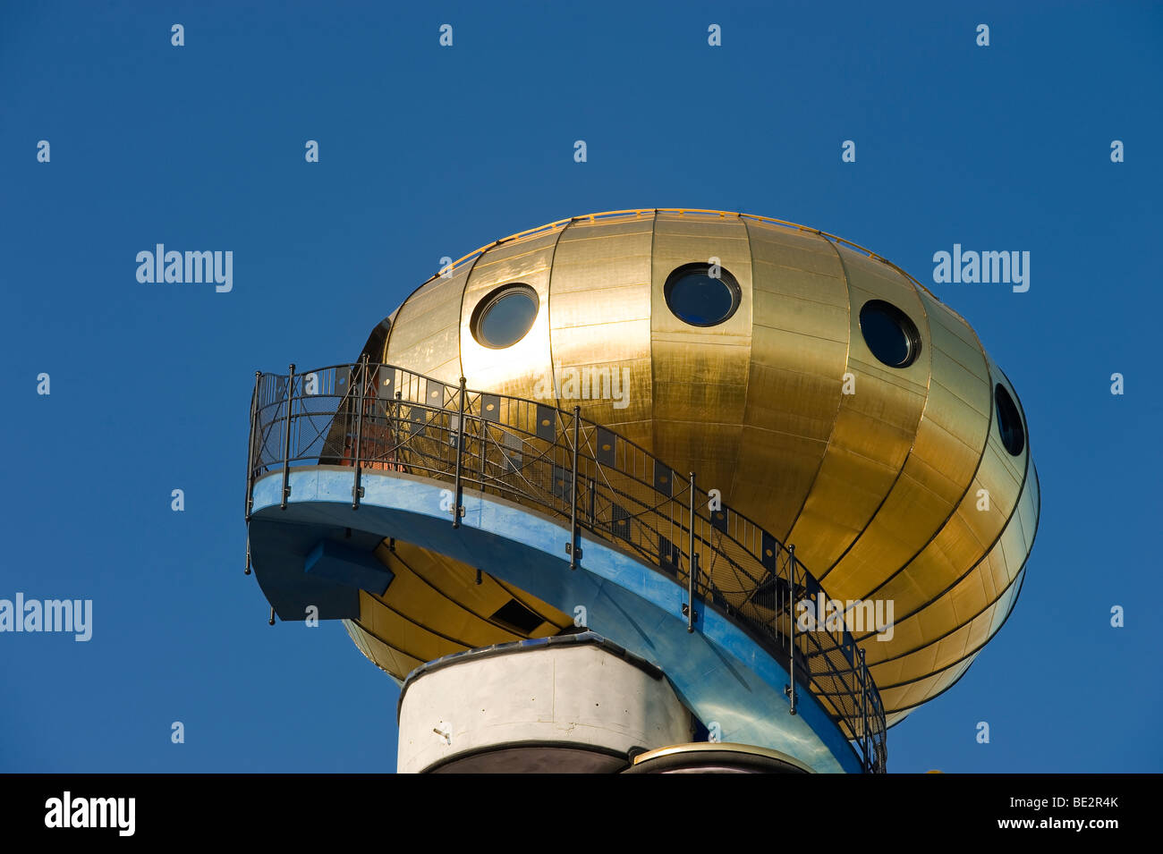 Hundertwasser tower of the Kuchelbauer Brewery, Abensberg, Lower ...