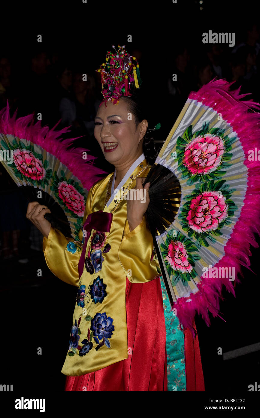 chinese women female traditional fan dance parade procession carnival ...