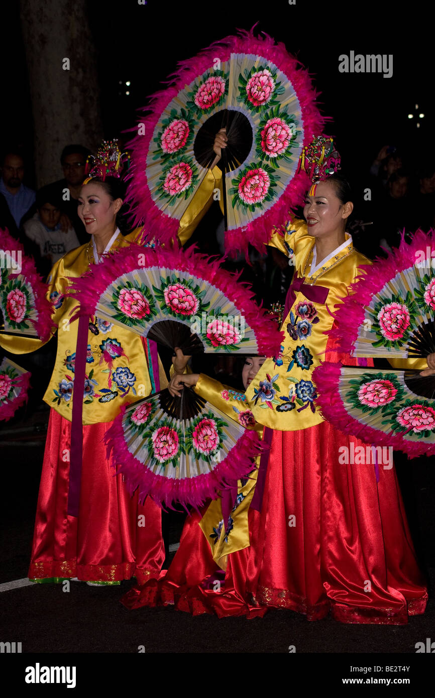 chinese women female traditional fan dance parade procession carnival ...