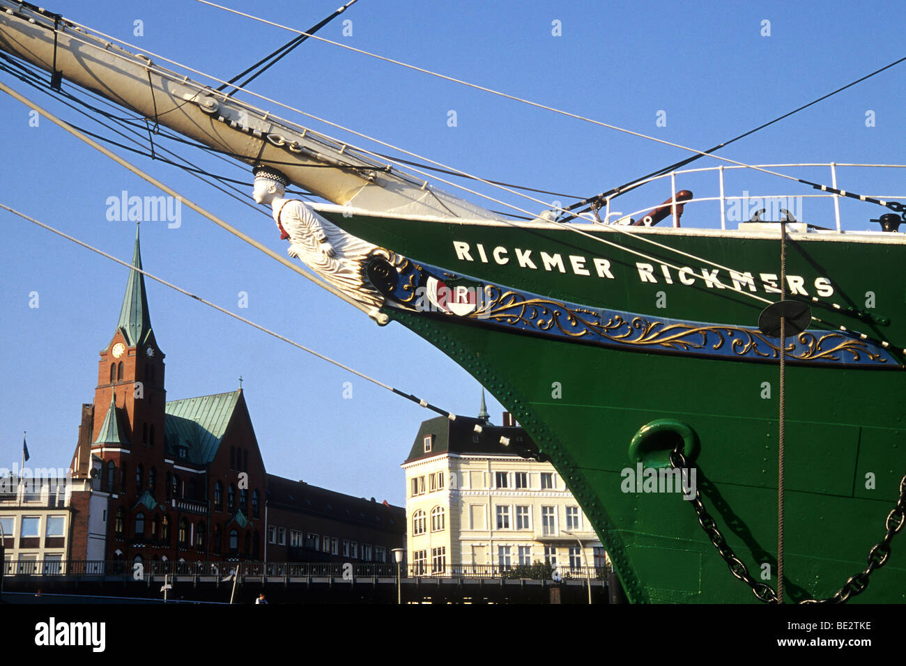 Rickmer Rickmers sailing ship, museum ship, near the St. Pauli jetties ...
