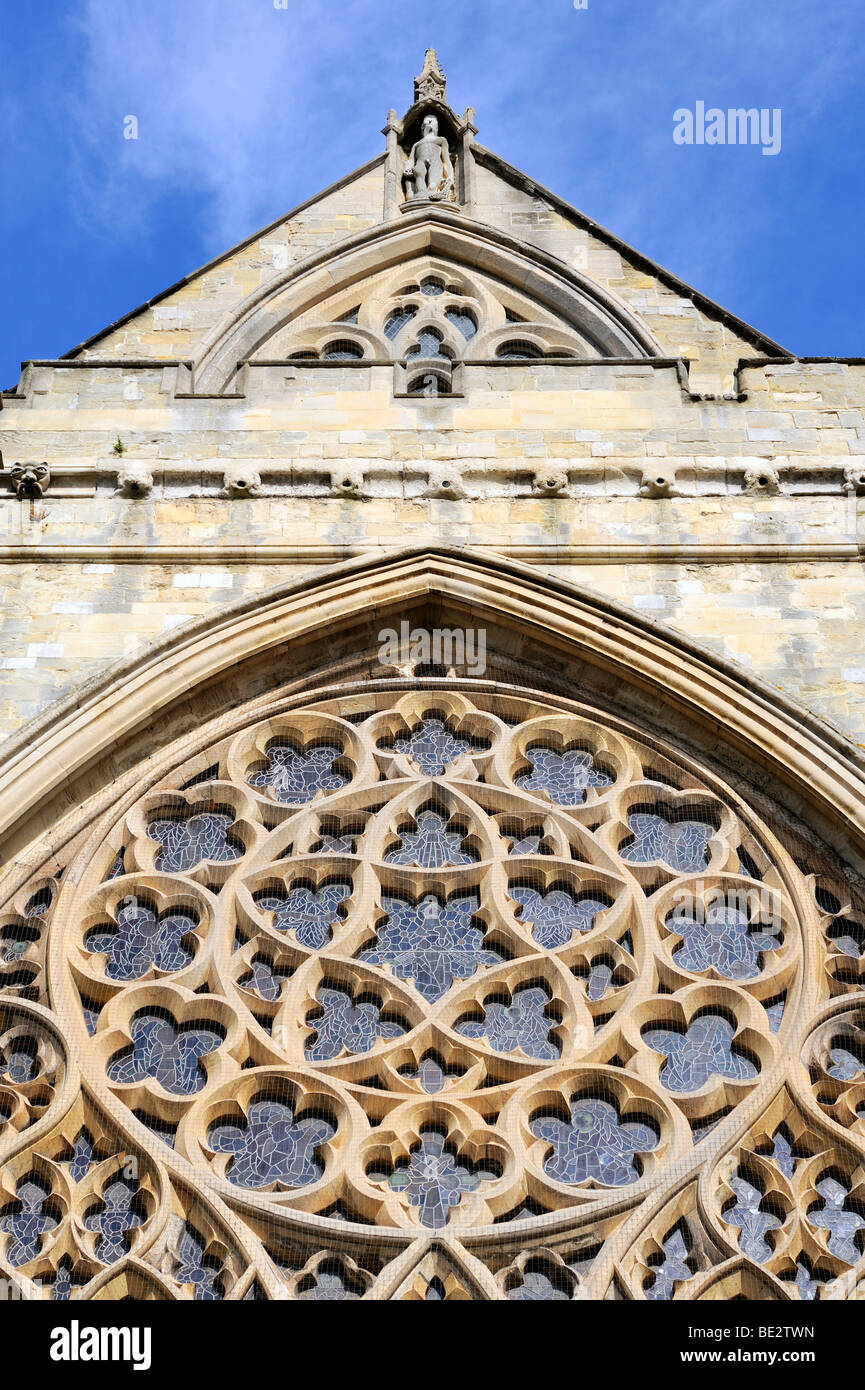 Part of the western facade of the Cathedral of St. Peter in Exeter ...