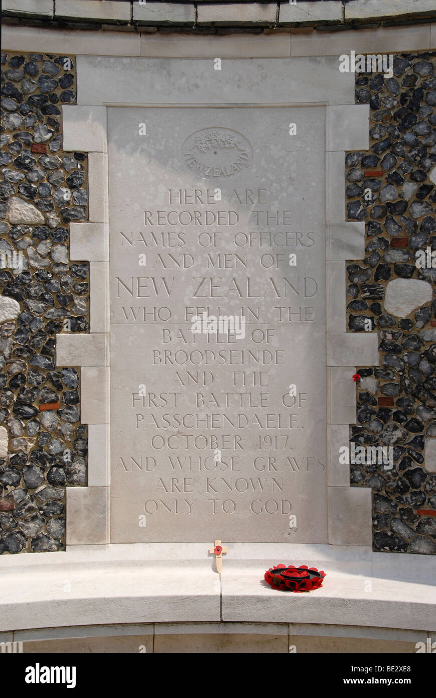 New Zealand memorial at Tyne Cot Commonwealth Cemetery, Passchendaele ...