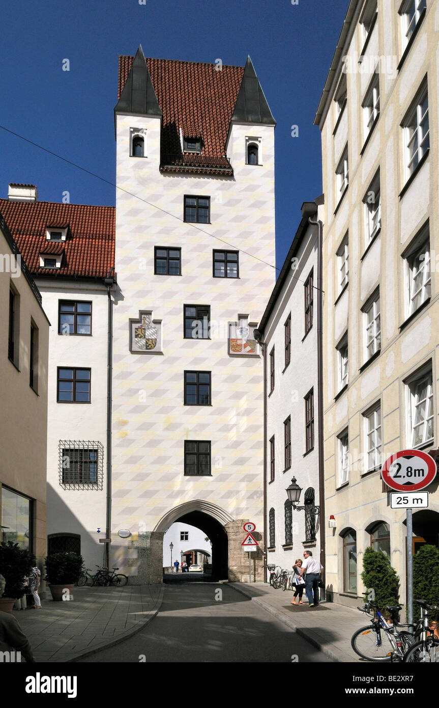 Gate and tower, Alter Hof, Munich, Bavaria, Germany, Europe Stock Photo ...