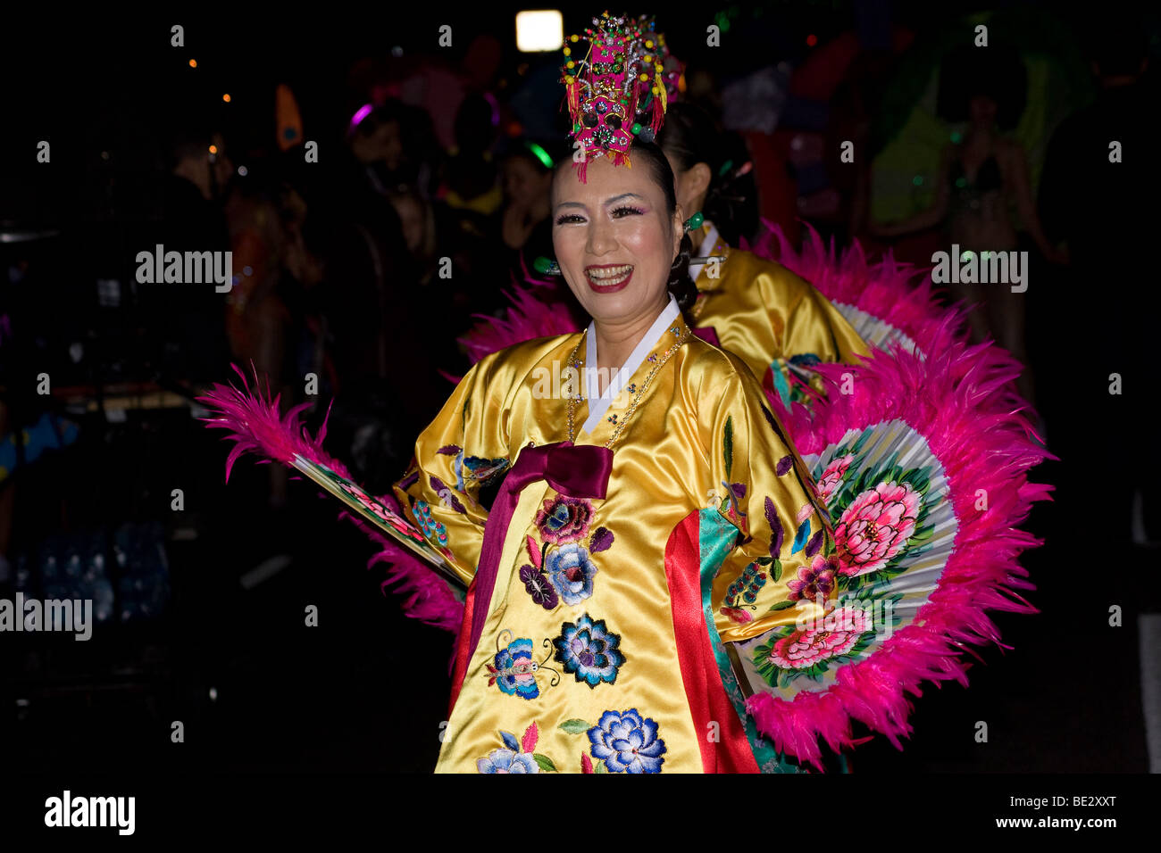chinese women female traditional fan dance parade procession carnival ...