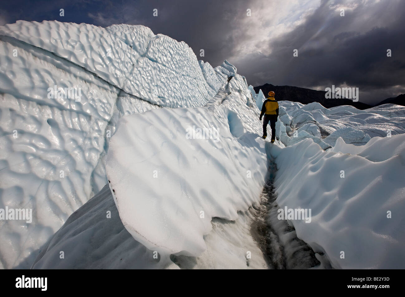 Climbers on the north flank of the Churgach Mountains, Matanuska ...