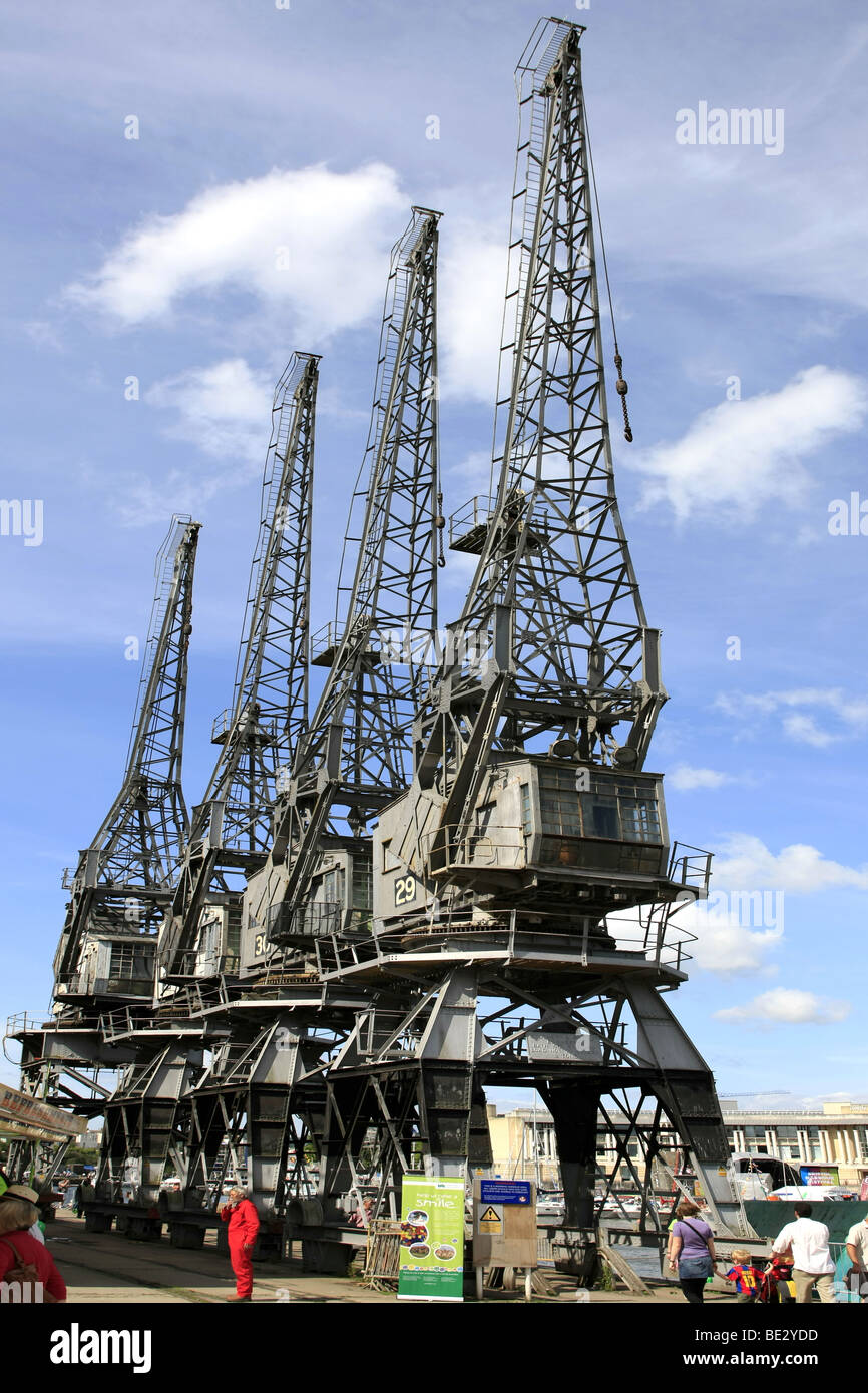 Dockyard Crane in Bristol City Harbour England UK Stock Photo - Alamy