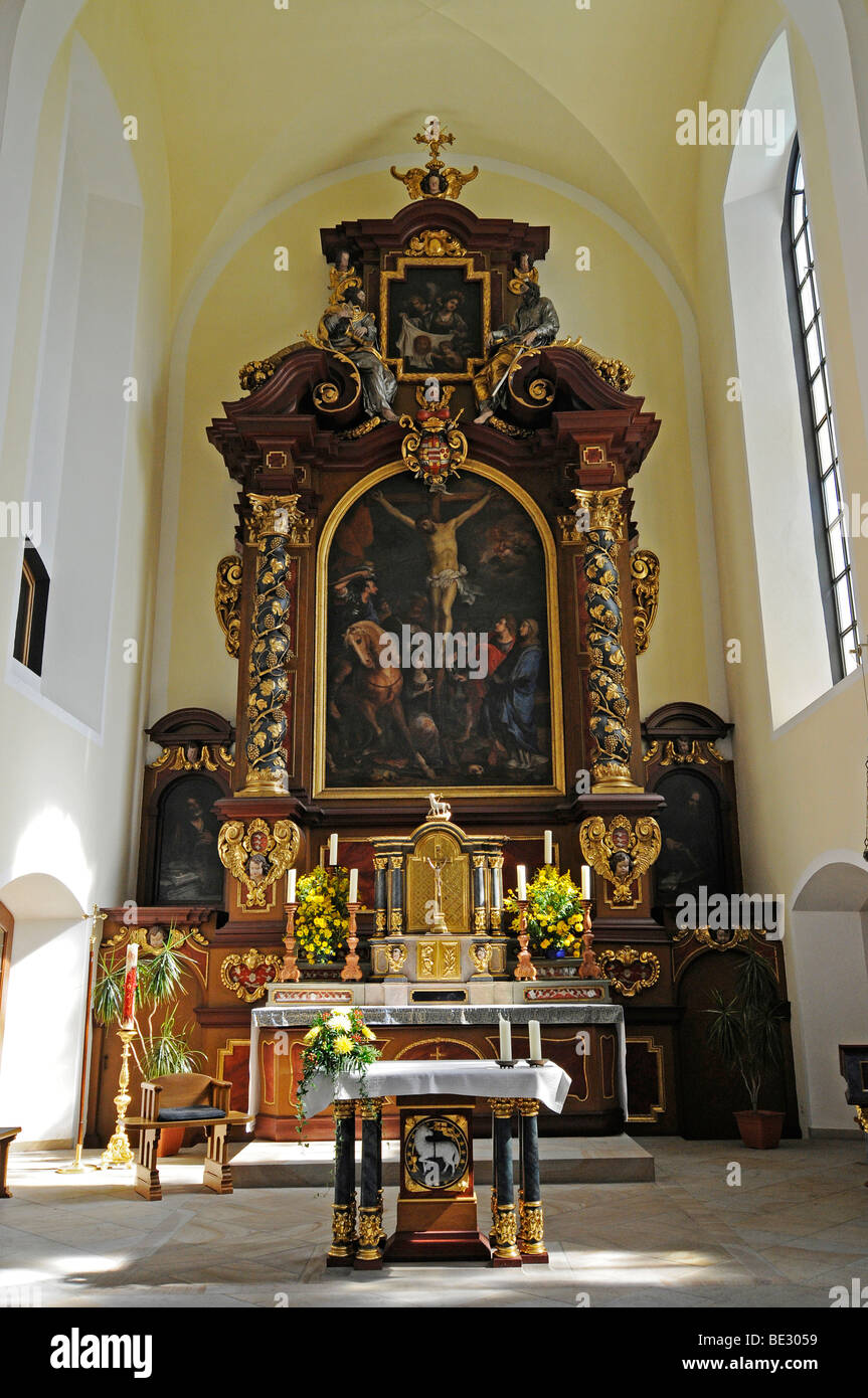 Church, baroque, altar, Capuchin Order, Kapuzinerkloster Capuchin ...