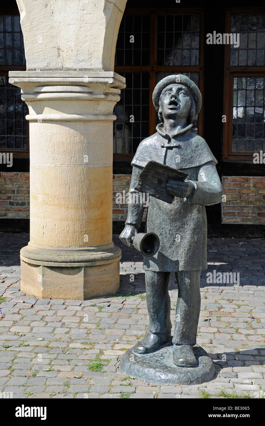 Sculpture, arcades, city hall, Werne, Kreis Unna district, North Rhine ...
