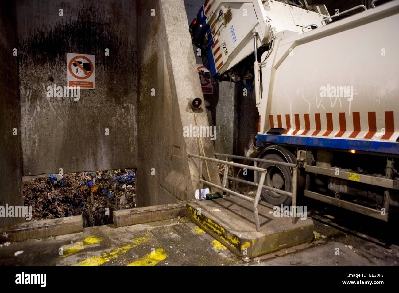 Collection of waste disposal in Amsterdam. the Nethrlands. Carbage is ...