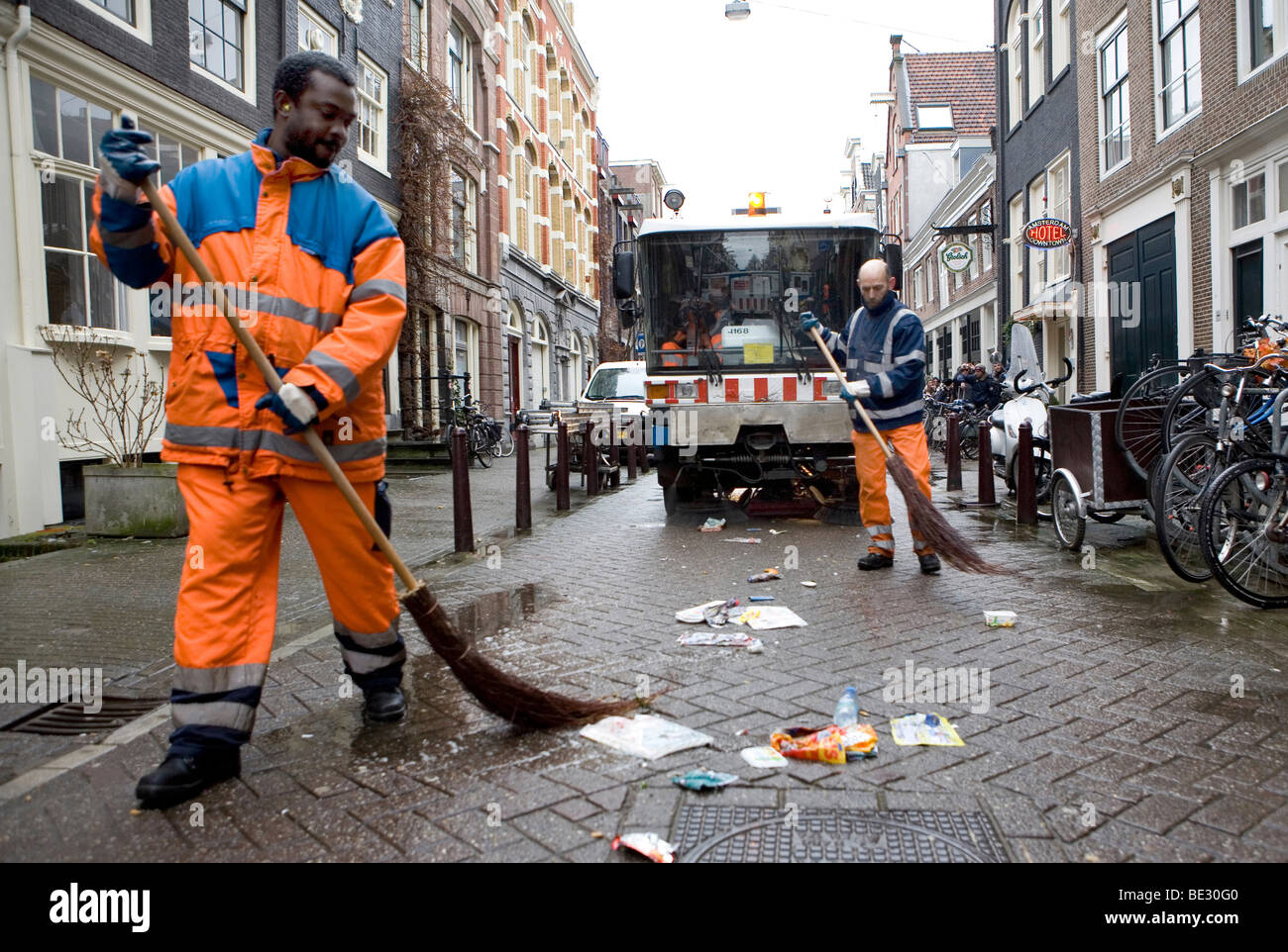 Street cleaners at work in Amsterdam Stock Photo - Alamy