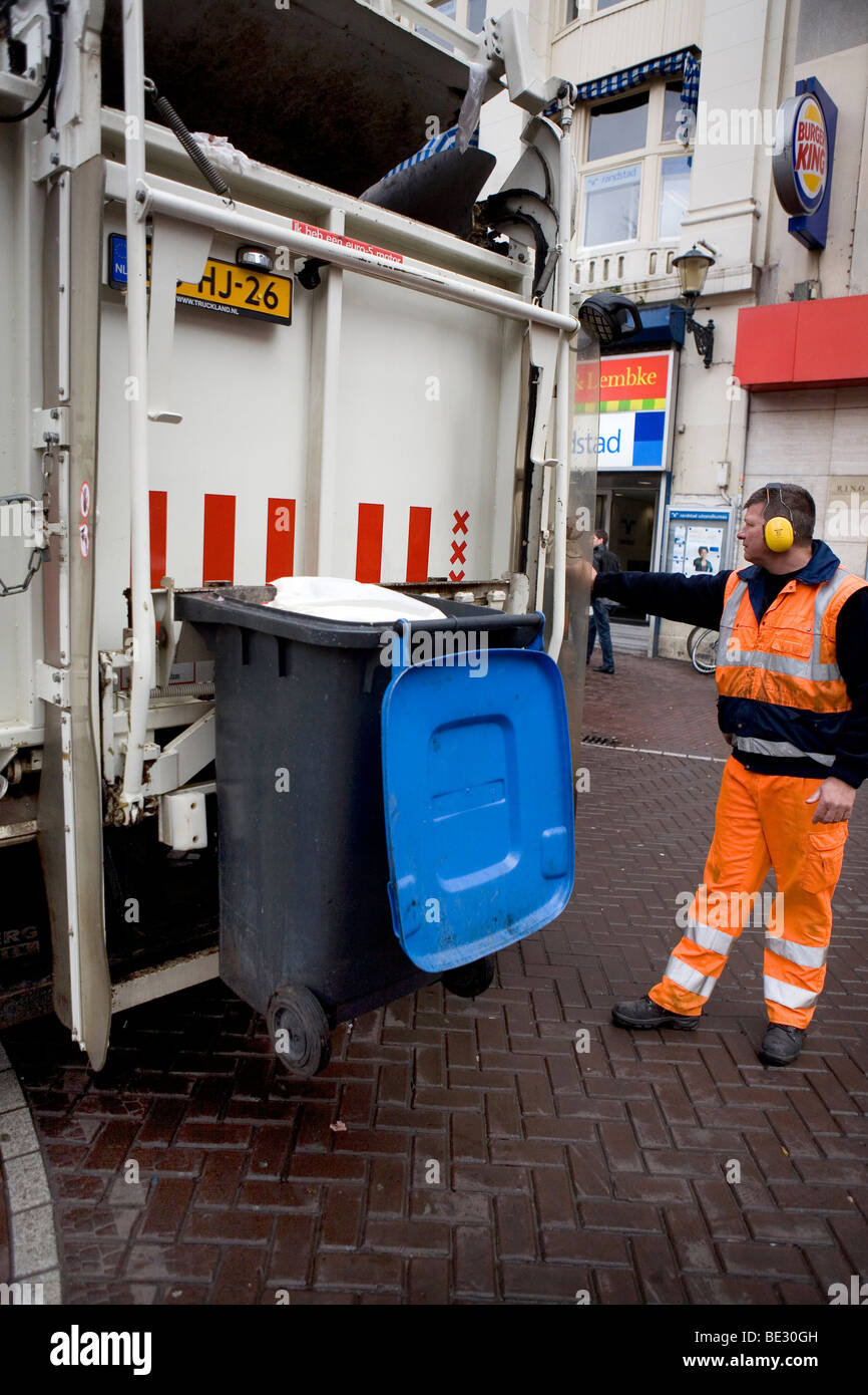 Collection of waste disposal in Amsterdam. the Nethrlands. Carbage is ...