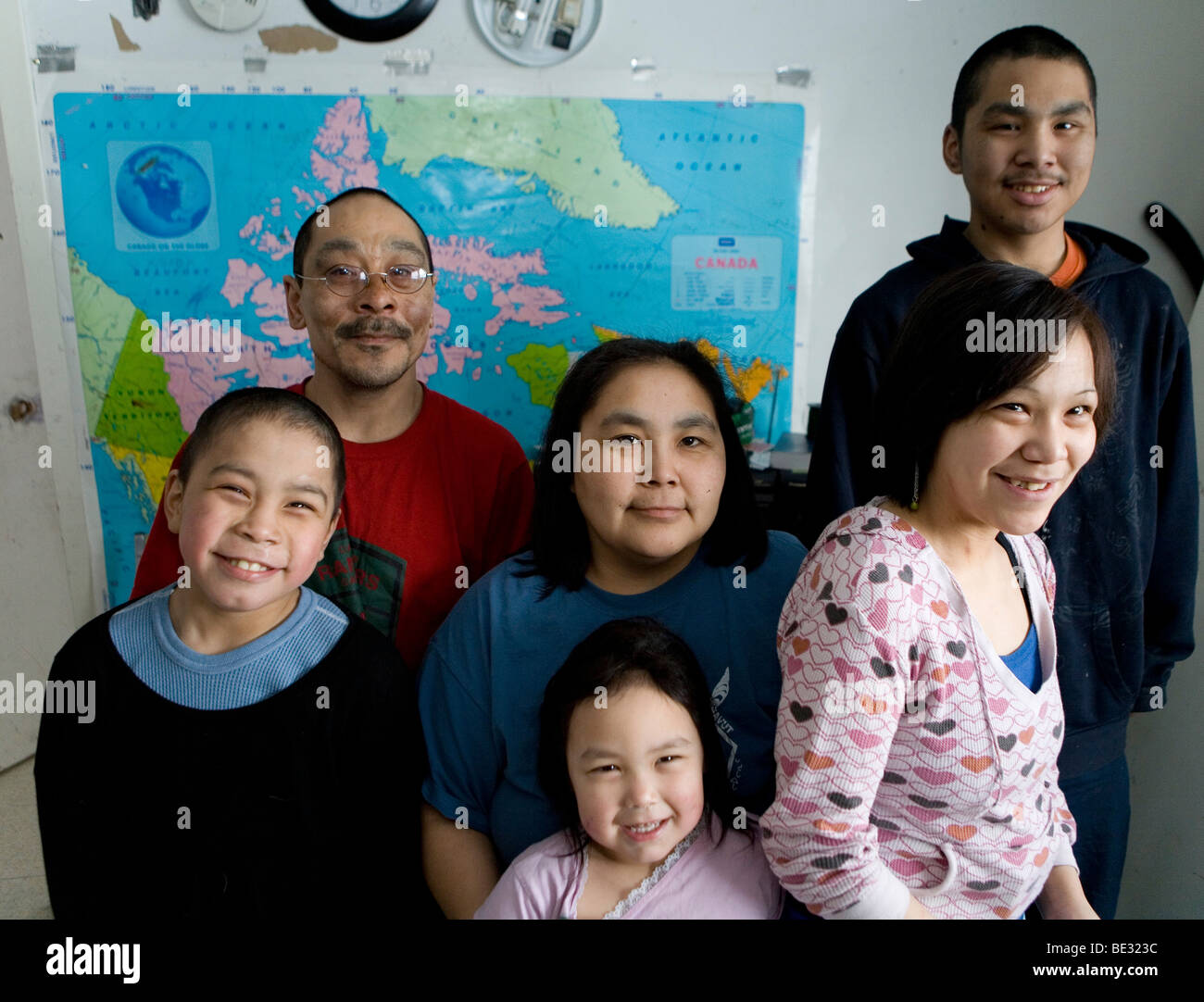 Portrait of an Inuk. Gojahaven is a town in the far north of canada ...