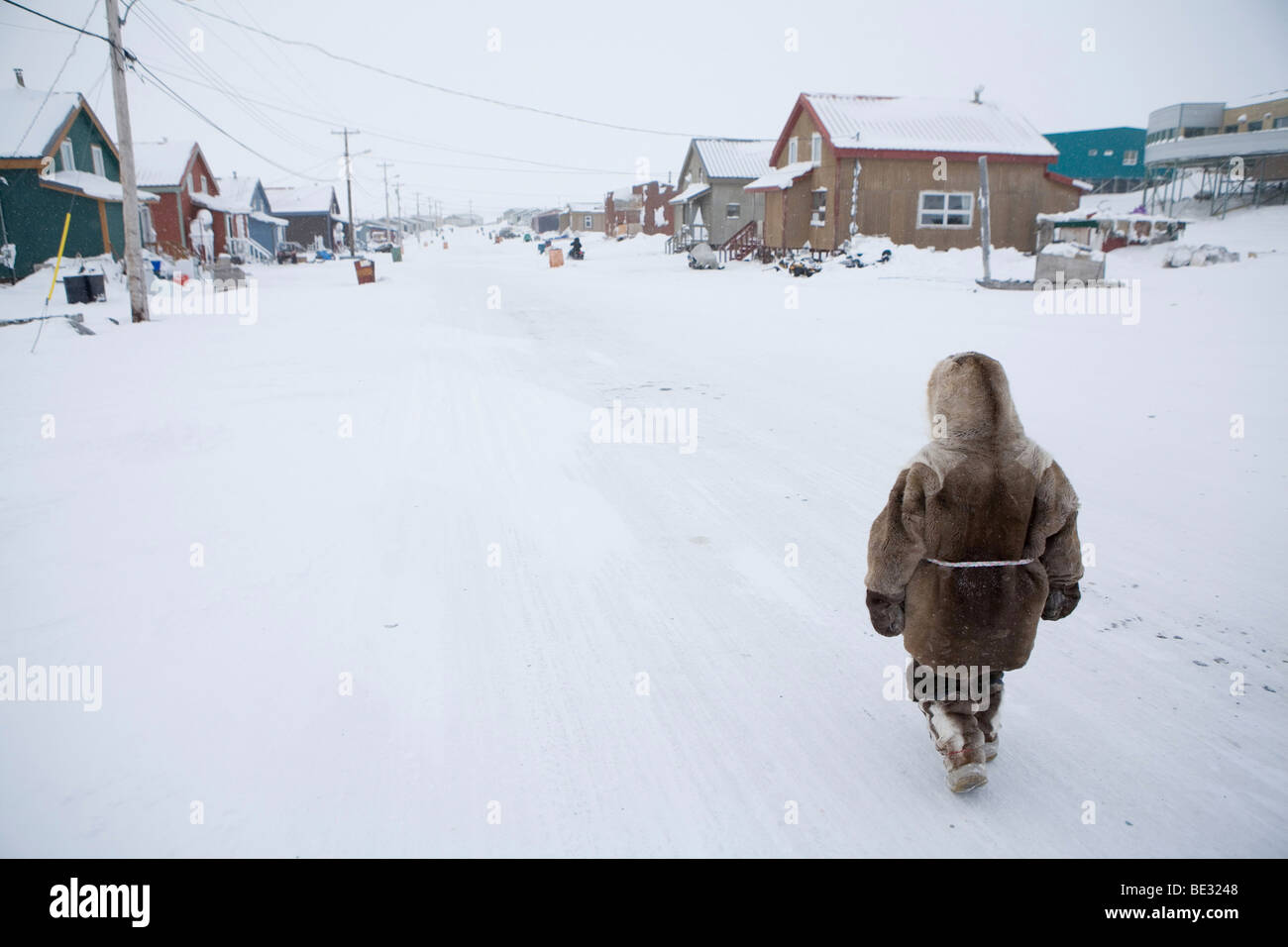 Portrait of an Inuk. Gojahaven is a town in the far north of canada ...
