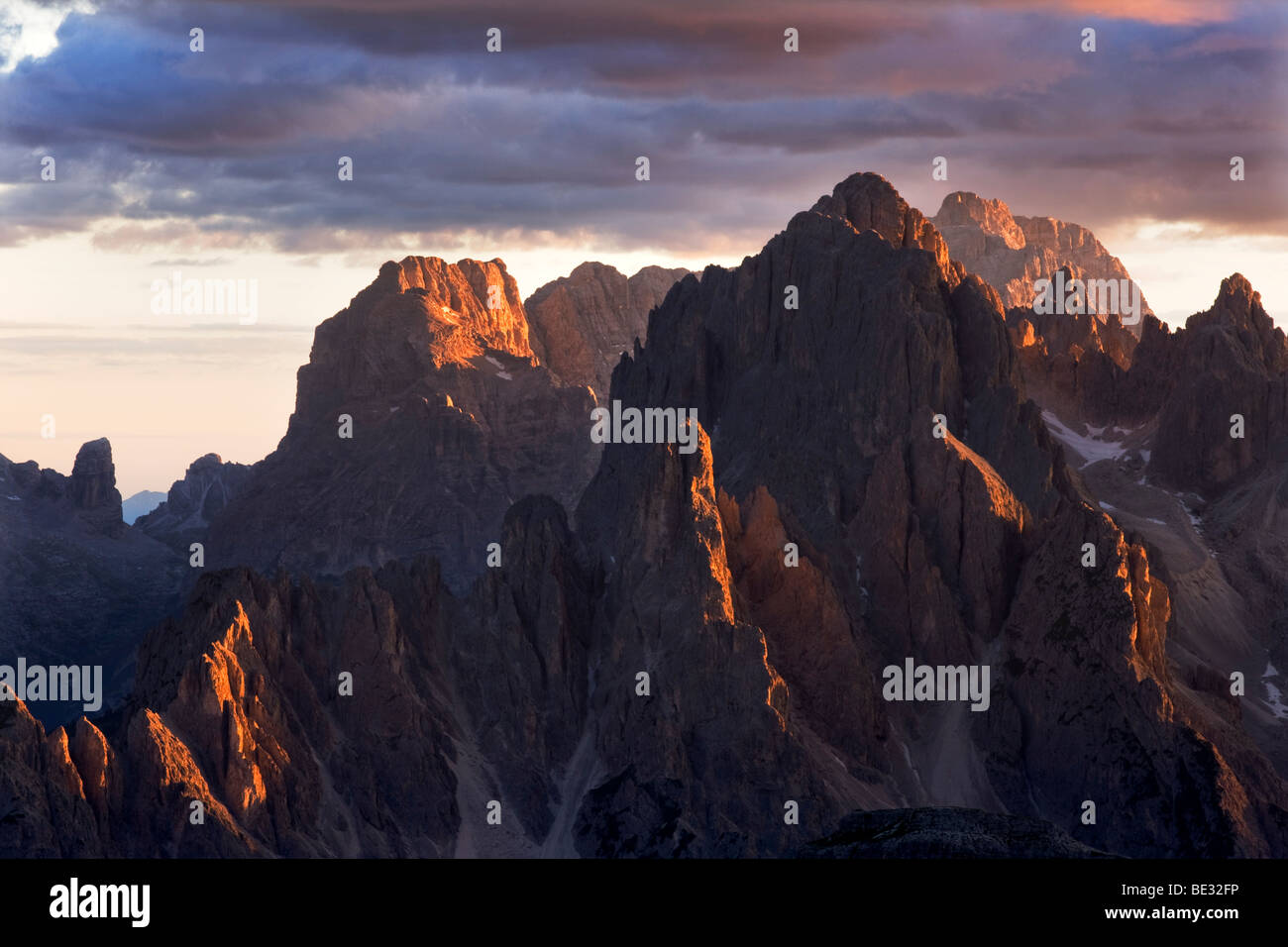Sexten Dolomites, dusk, Alto Adige, Italy, Europe Stock Photo - Alamy
