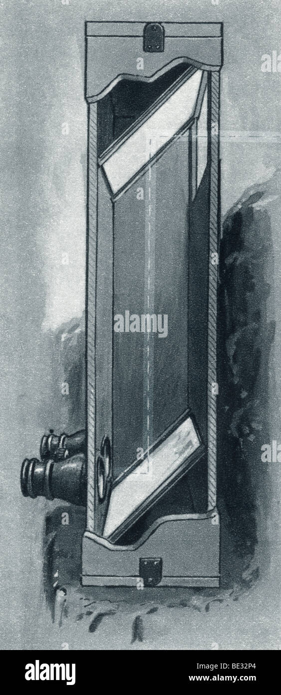 Illustration of Periscope field glasses used in trench warfare for ...