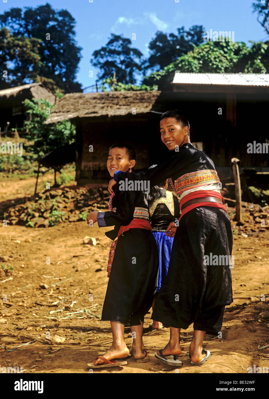2701. Boys of the H'Mung or Meo Hill Tribe, Northern Thailand Stock ...