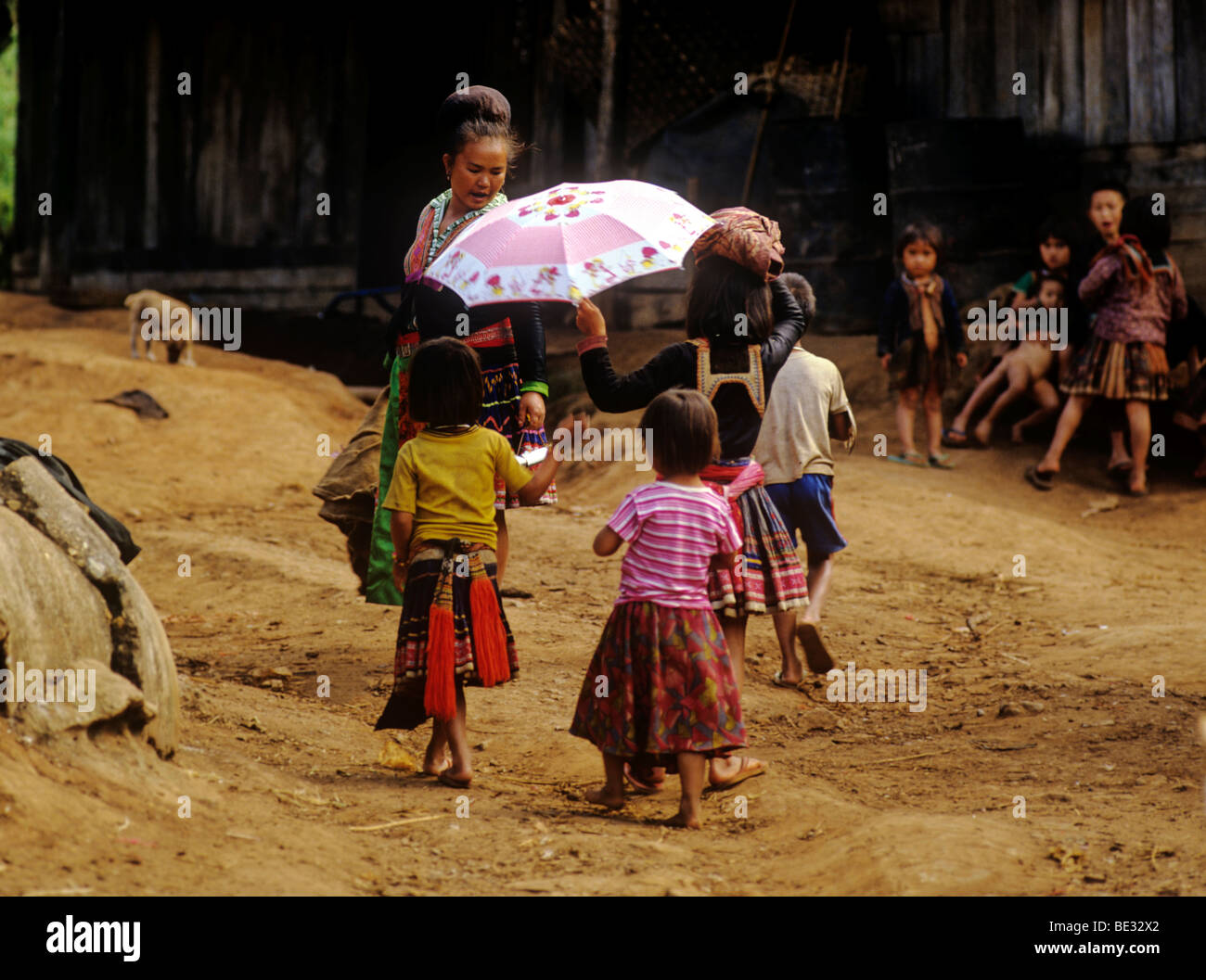 2709. Family of the H'Mung or Meo Hill Tribe, Northern Thailand Stock ...