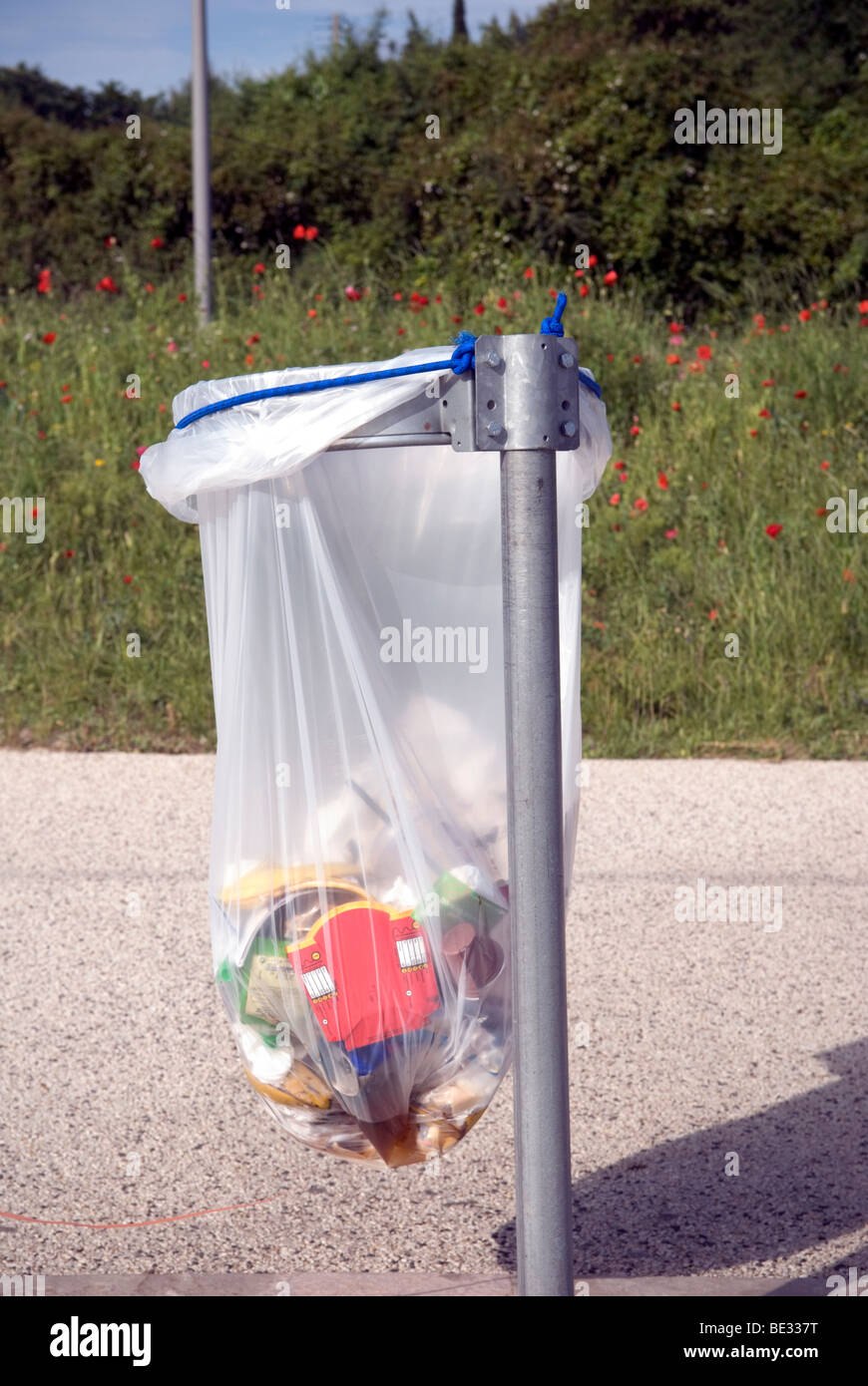 close up of street bin bag with contents Stock Photo - Alamy
