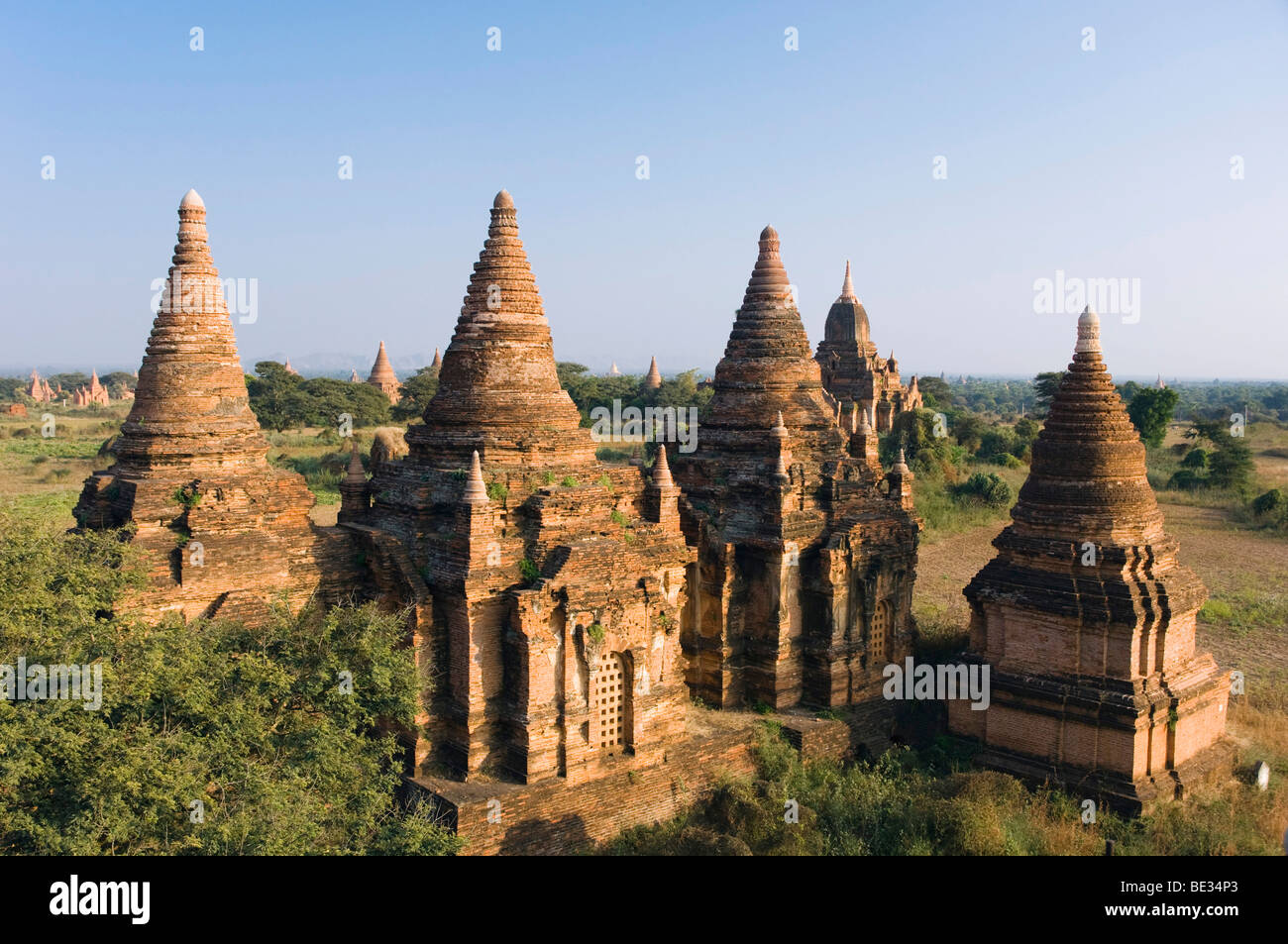 Pagoda field, temples, Zedi, Old Bagan, Pagan, Burma, Myanmar, Asia ...
