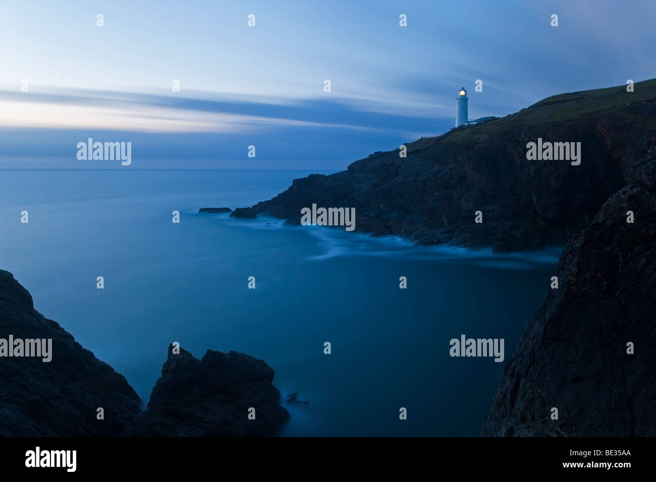 Trevose Lighthouse at Trevose Head near Padstow North Cornwall England ...