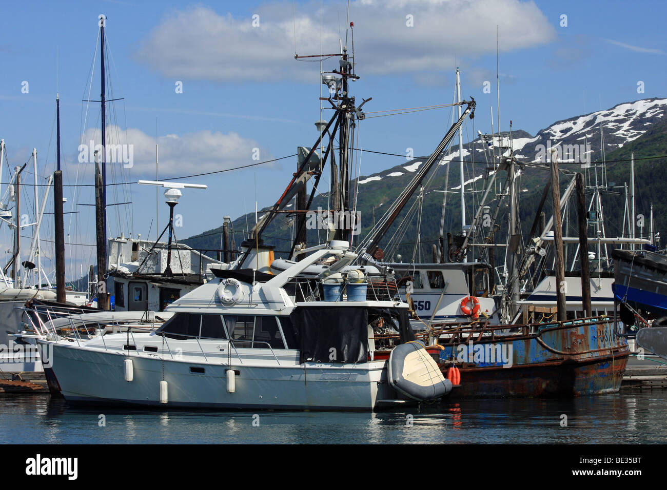 Fishing boats ready for trip in Pacific Ocean, Alaska Stock Photo - Alamy