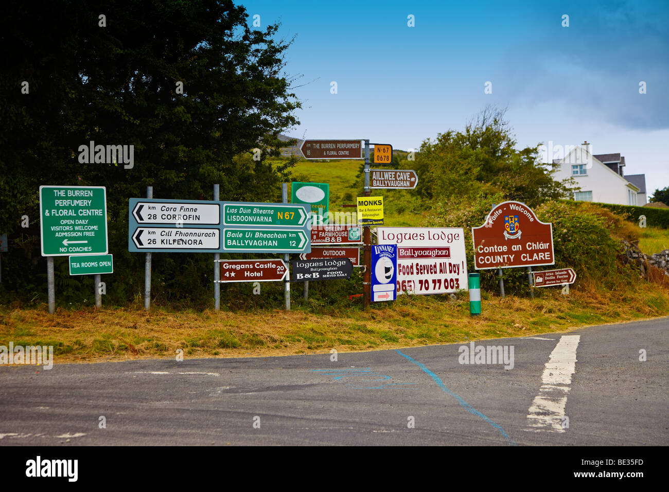 Signpost, the Burren, County Clare, Ireland Stock Photo - Alamy