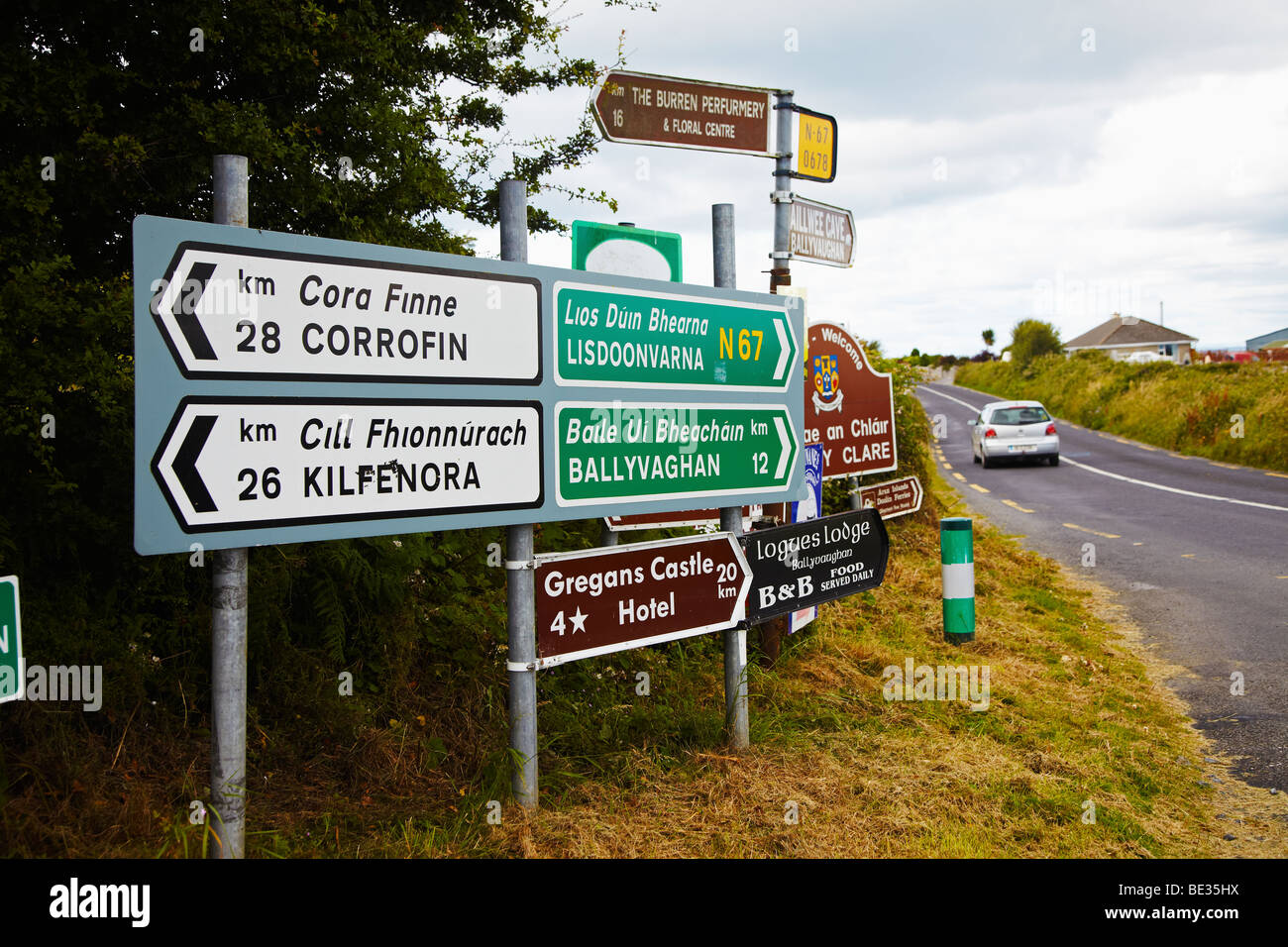 Signpost, the Burren, County Clare, Ireland Stock Photo - Alamy