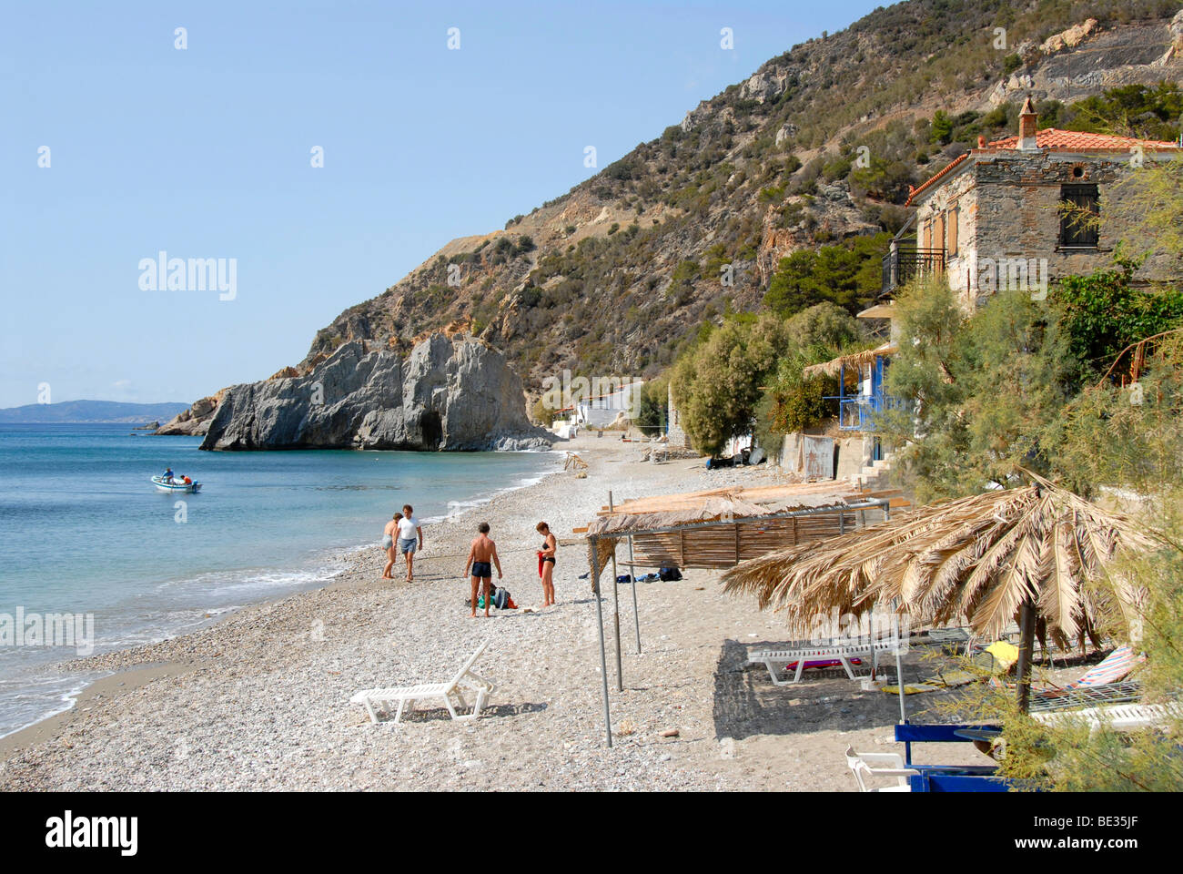 White beach, Melinda, Lesbos, Aegean Sea, Greece, Europe Stock Photo ...