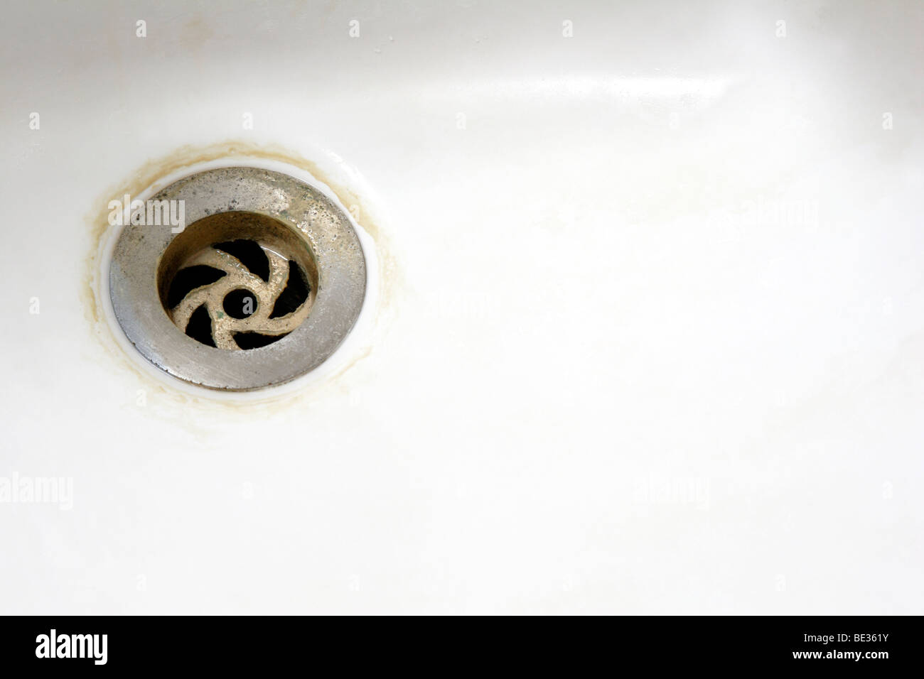 Empty plug hole close up Stock Photo - Alamy