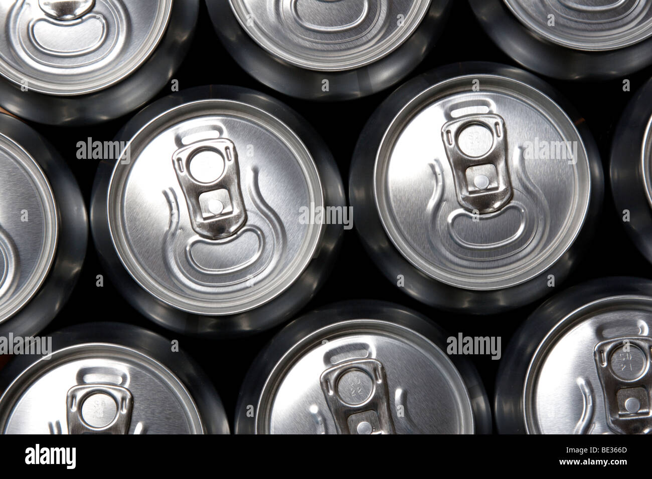 Unopened drink cans close up Stock Photo - Alamy