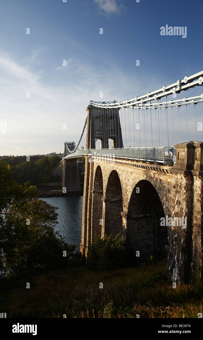 Menai Suspension Bridge, Bangor, North Wales, UK Stock Photo - Alamy