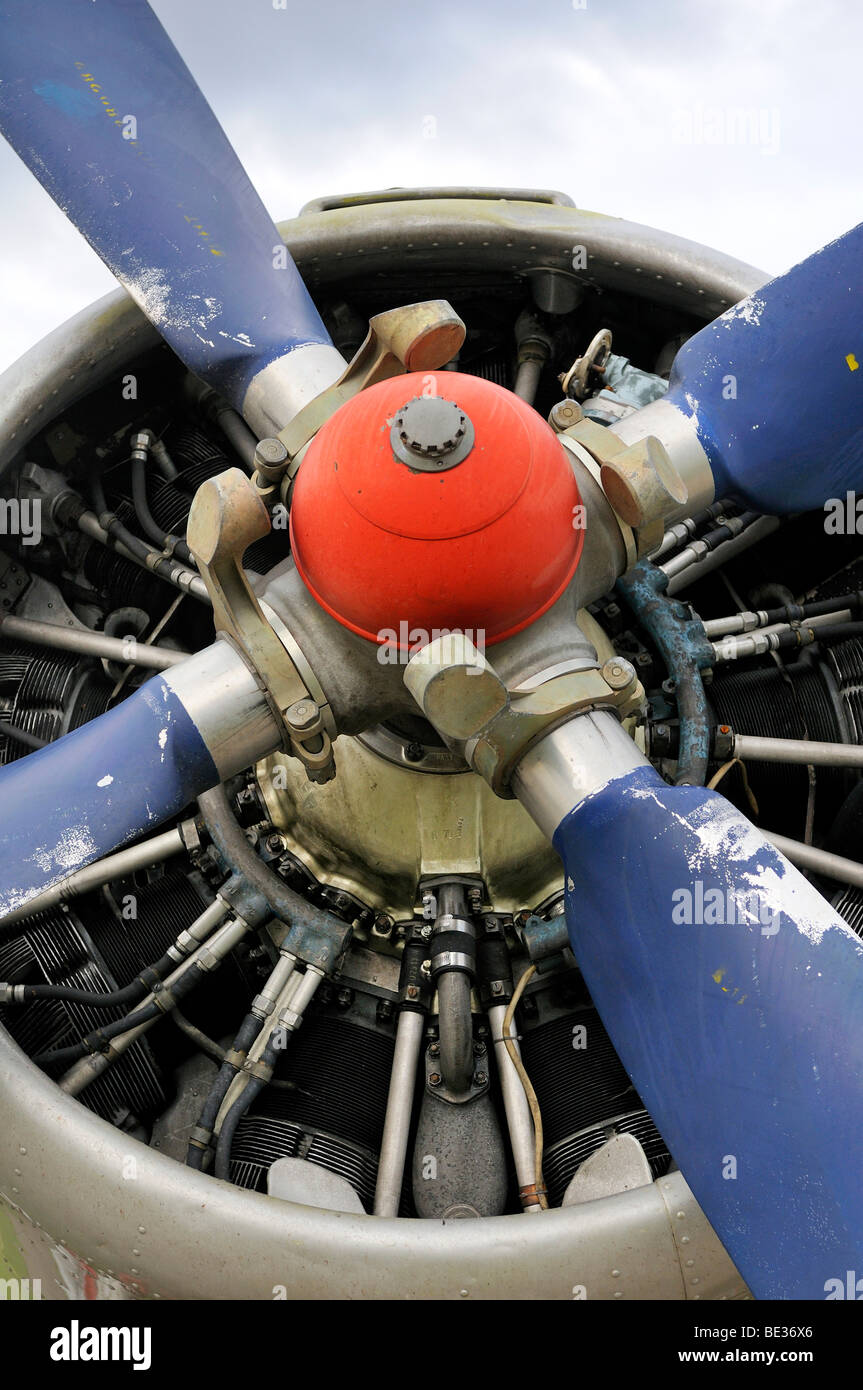 ASch-62 IR radial engine and propeller on an Antonov AN-2 biplane Stock ...