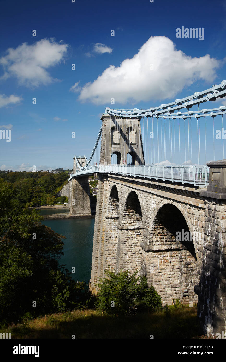 Menai Suspension Bridge, Bangor, Wales, UK Stock Photo - Alamy