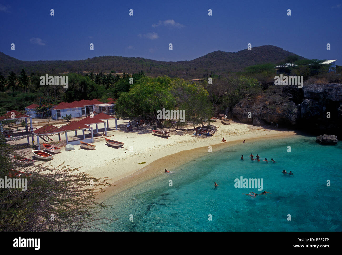 Curacaons, people, swimmers, swimming, sand beach, white sand beach ...