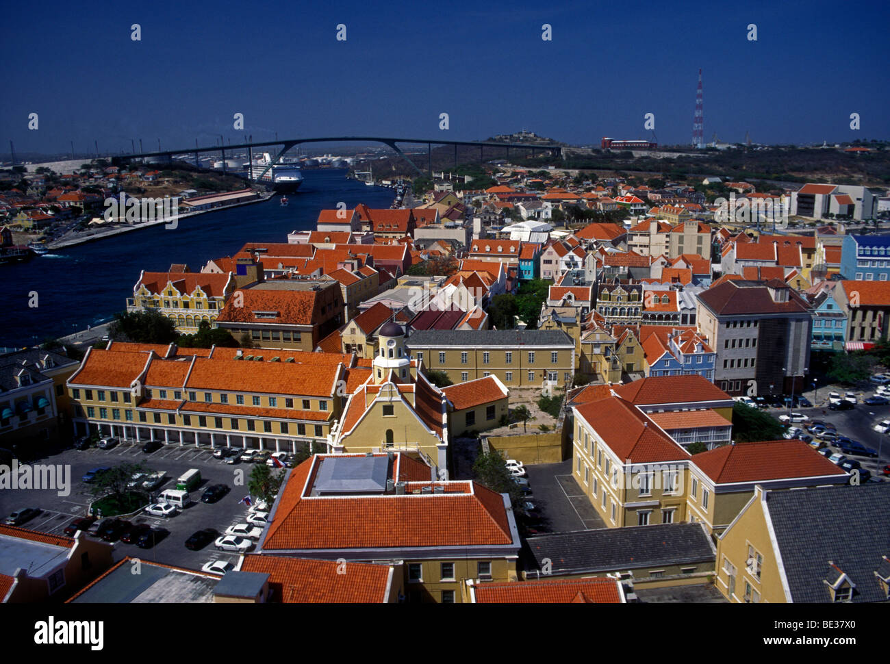 St Anna Bay, Queen Juliana Bridge, Punda District, Willemstad, Curacao ...