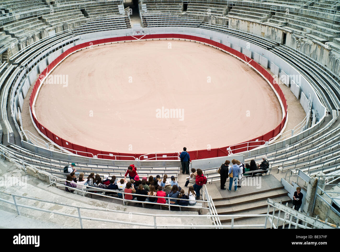 The roman arena in the Provençal town of Arles in Southern France Stock ...