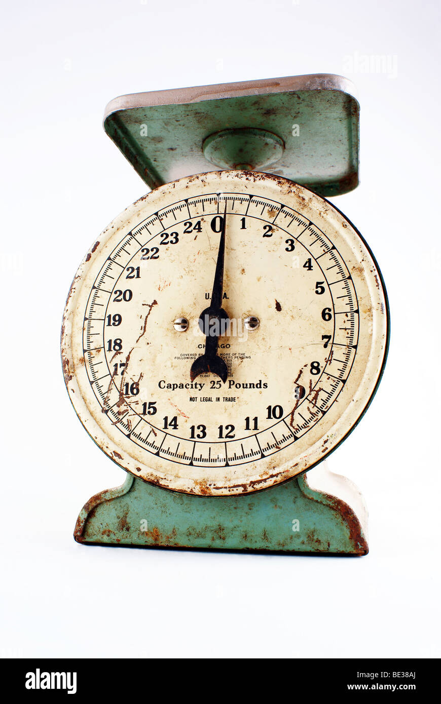 An old scale on a white background Stock Photo - Alamy