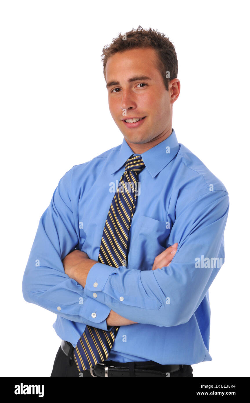 Businessman expressing confidence against a white background Stock ...