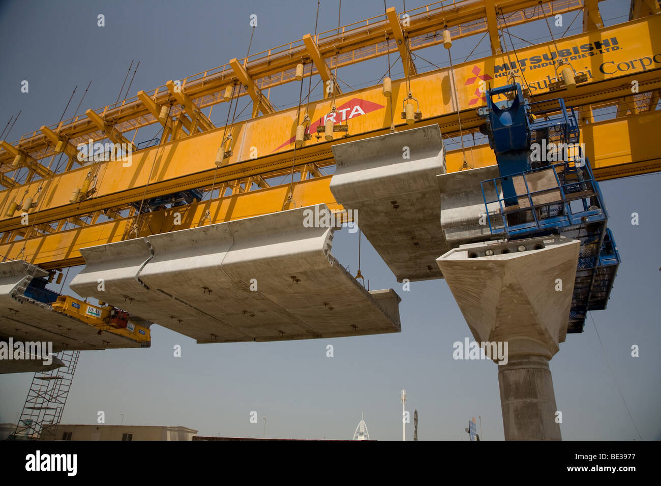 Dubai Metro railway line track construction UAE Stock Photo - Alamy