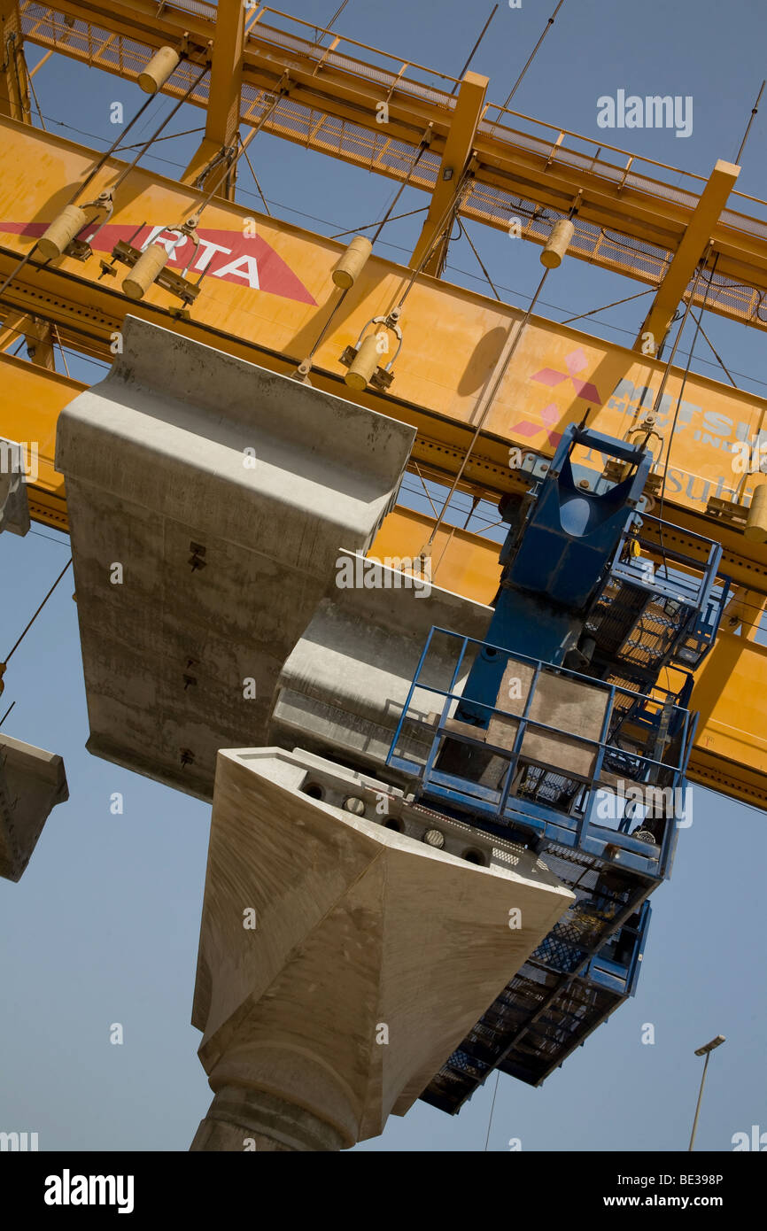 Dubai Metro railway line track construction UAE Stock Photo - Alamy