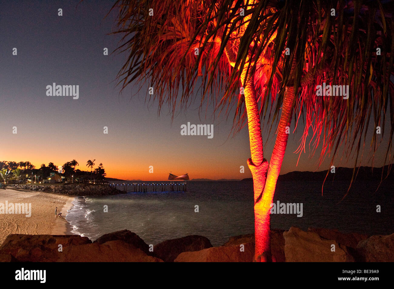 Sunset on beach North Queensland Australia Stock Photo - Alamy