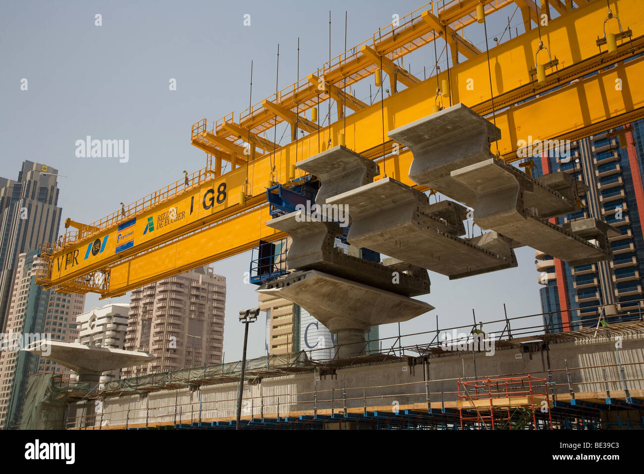 Dubai Metro railway line track construction UAE Stock Photo - Alamy
