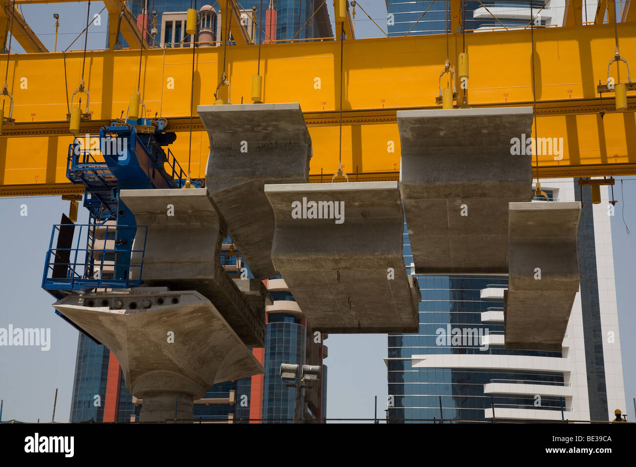 Dubai Metro railway line track construction UAE Stock Photo - Alamy