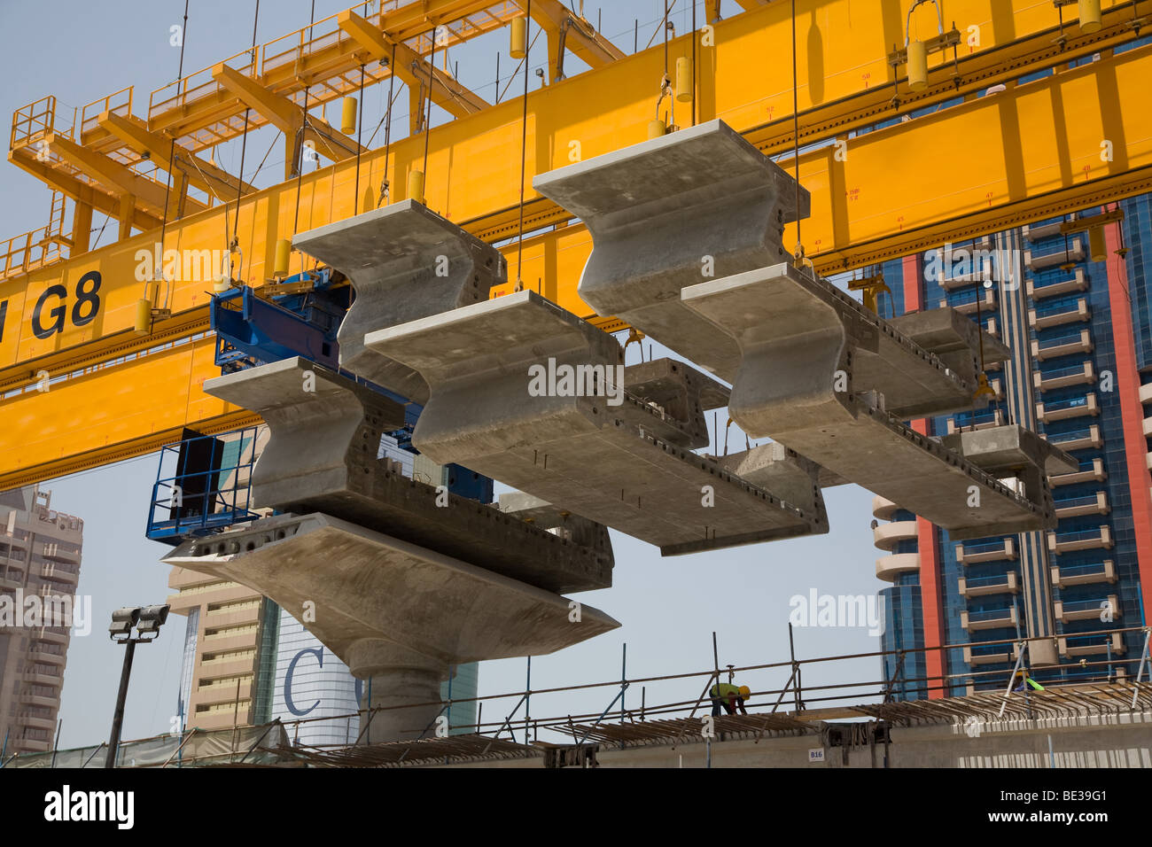 Dubai Metro railway line track construction UAE Stock Photo - Alamy