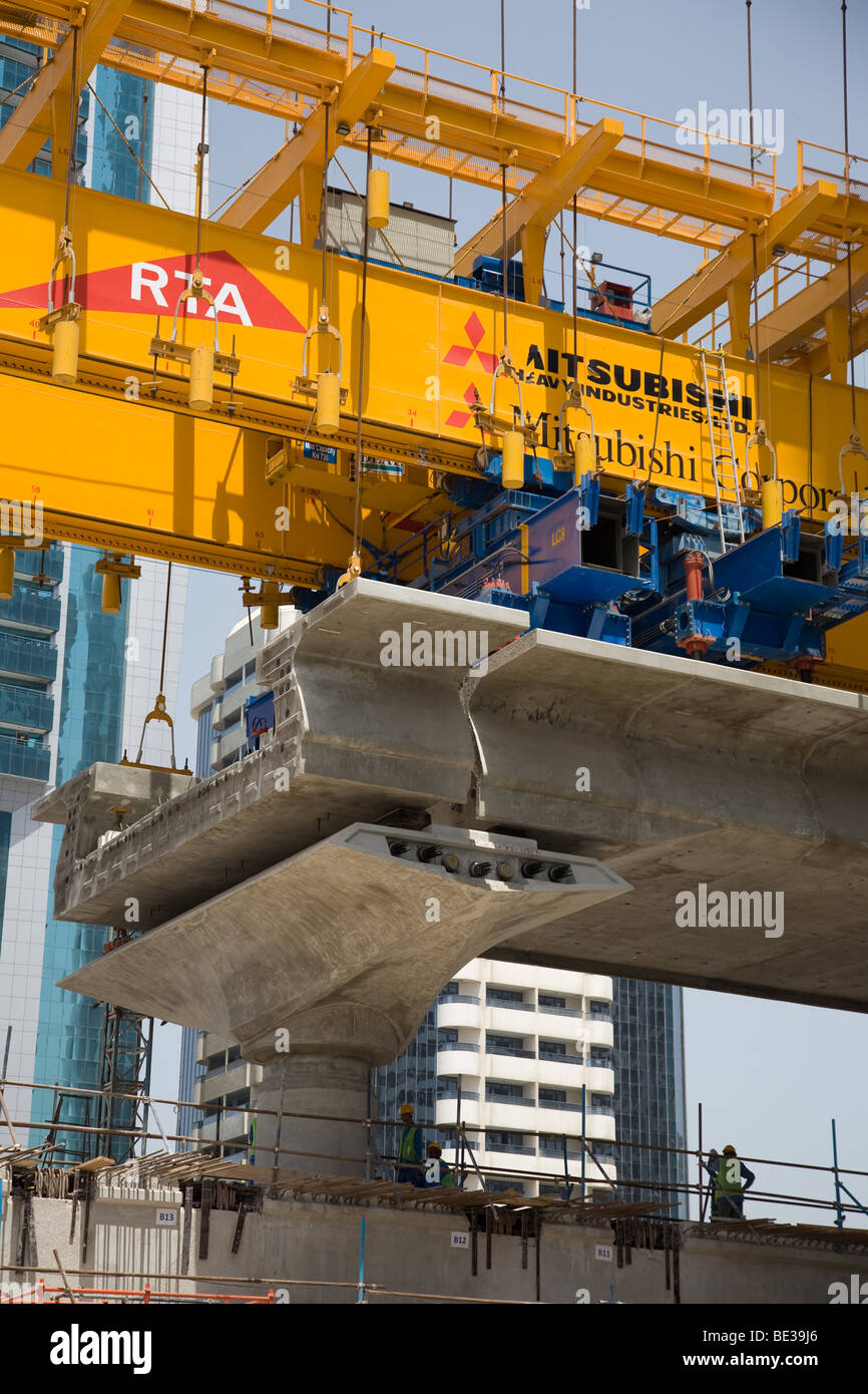 Dubai Metro railway line track construction UAE Stock Photo - Alamy
