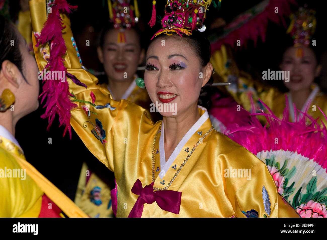 chinese women female traditional fan dance parade procession carnival ...