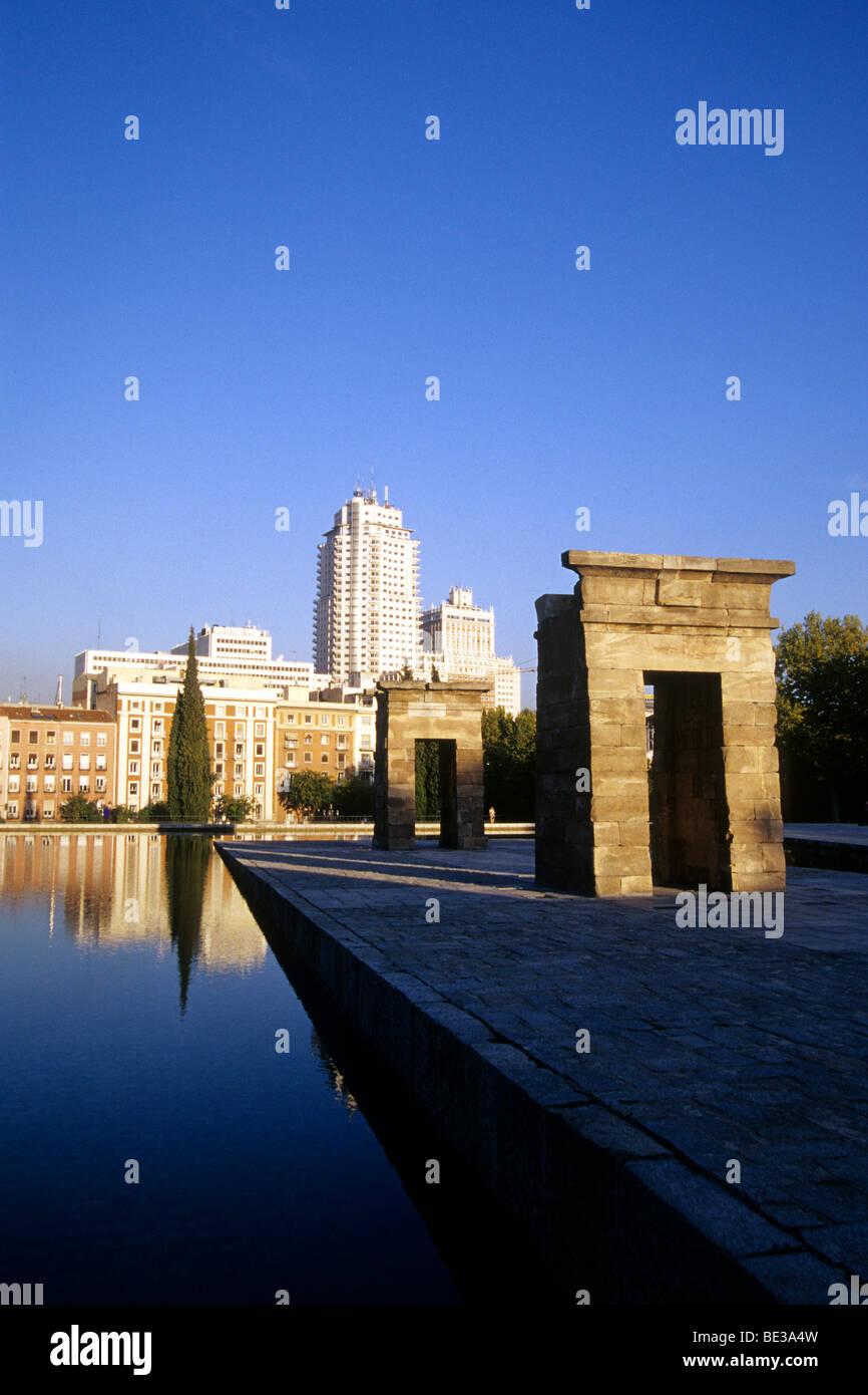 Ancient Egyptian temple, Templo de Debod, in the park, Parque de la ...