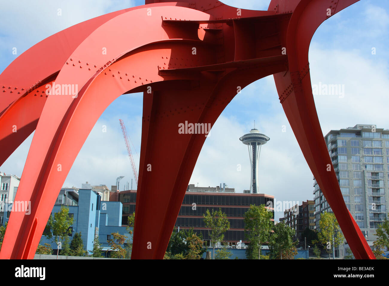 View of the Space needle tower, Seattle Stock Photo - Alamy