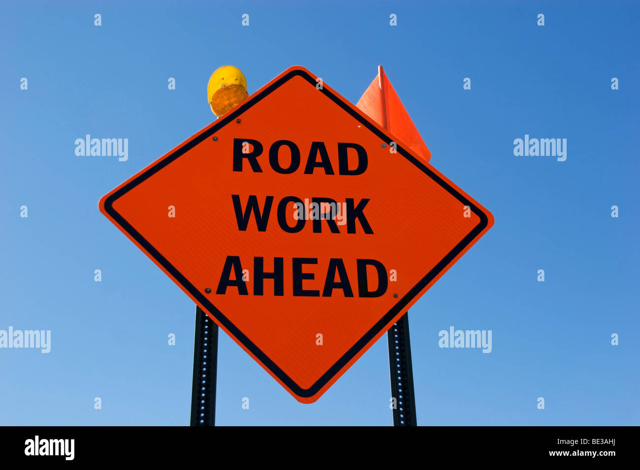 Work in road traffic signs hi-res stock photography and images - Alamy