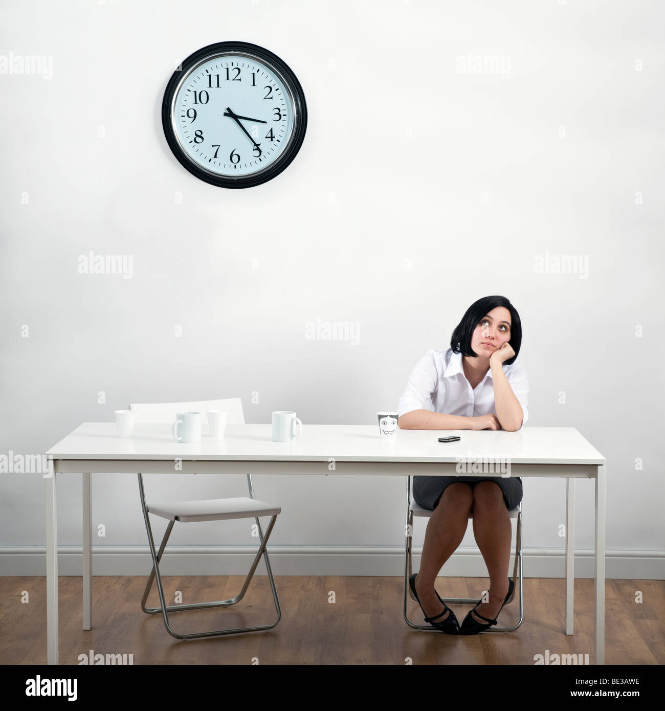 Bored employees on coffee break Stock Photo - Alamy